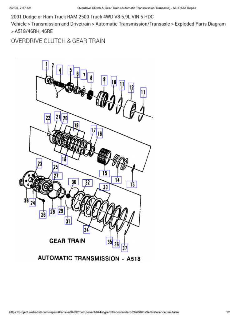 Overdrive Clutch & Gear Train (Automatic Transmission_Transaxle ...