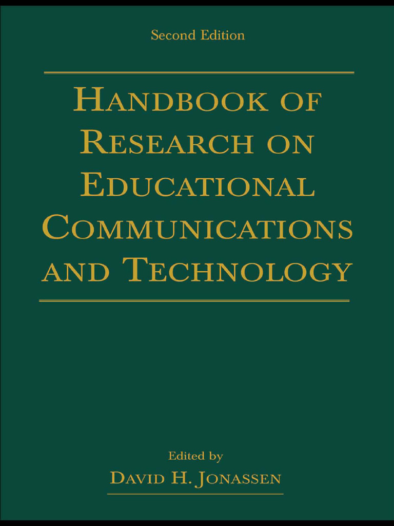 David H Jonassen Marcy P Driscoll Handbook of Research On Educational Communications and ...