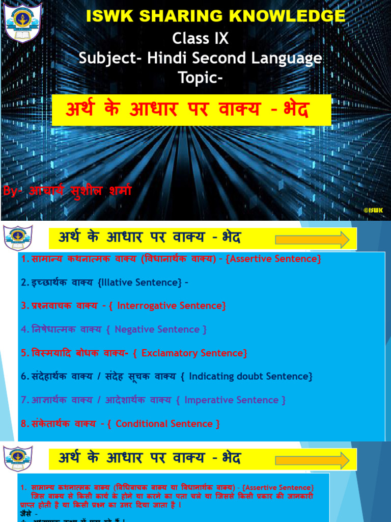 Class IX Subject-Hindi Second Language Topic-: ©iswk | PDF