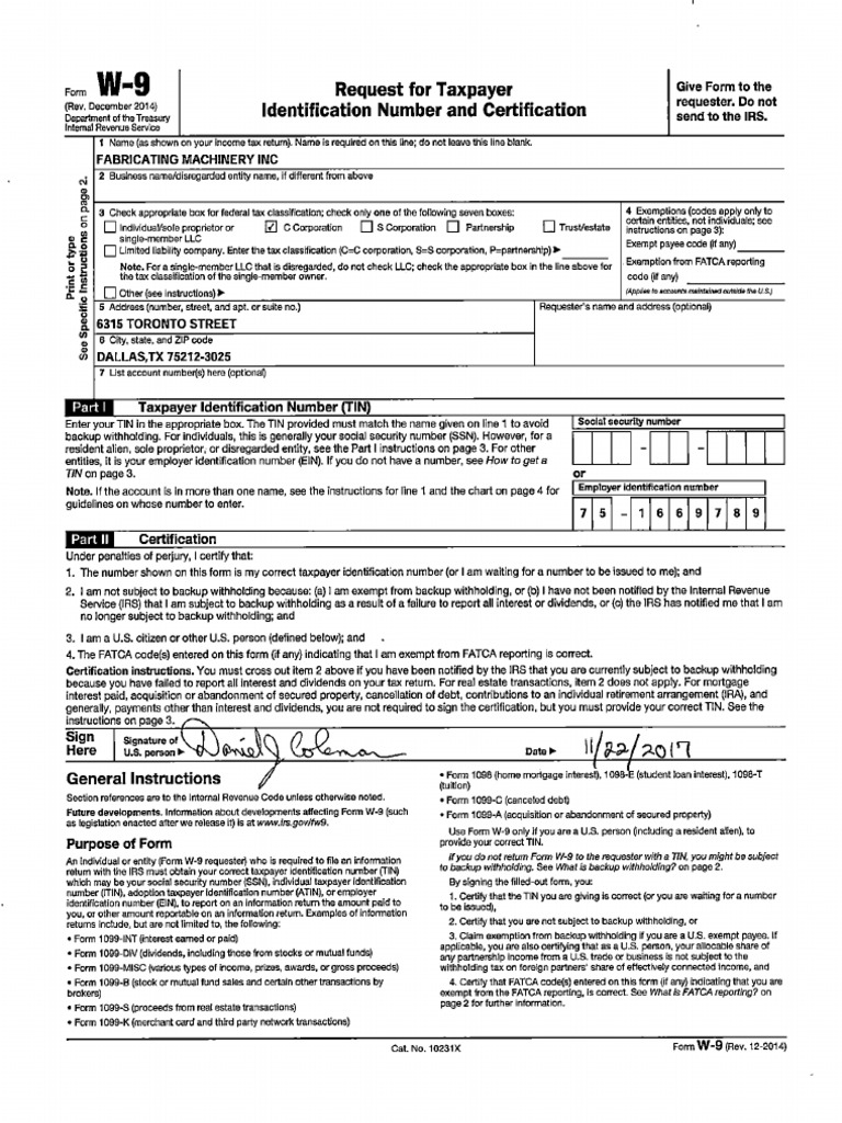 Fab W-9 | PDF