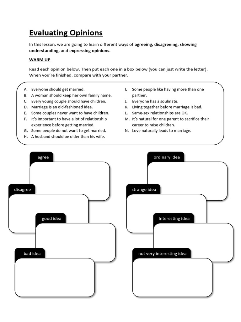 Expressing and Evaluating Opinions | PDF