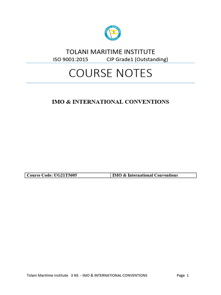 IMO Notes_c6e0c67b3fb6eb110c7d4b7efea8de94 | PDF | World Trade ...