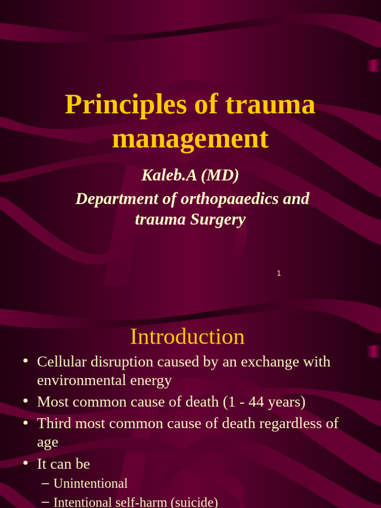 Trauma Management Principles Explained | PDF | Major Trauma | Shock ...