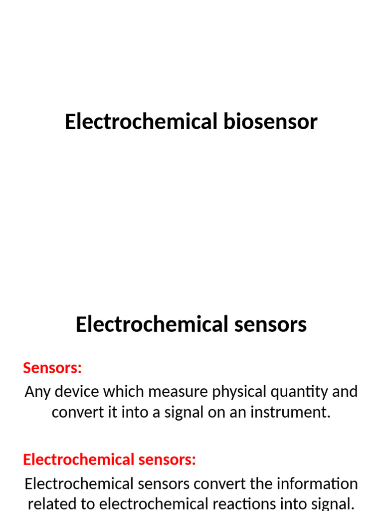Electrochemical Biosensor | PDF