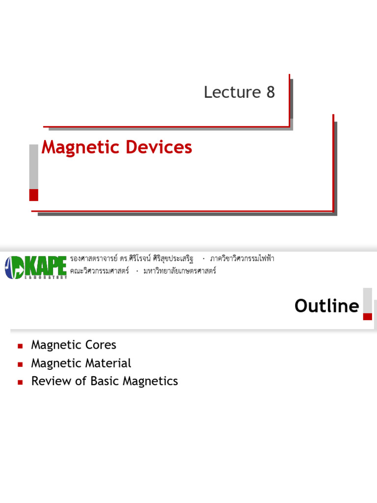 Lec 8 Magnetic | PDF