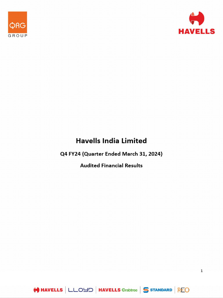 Havells Q4 FY24 Financial Results Summary | PDF | Equity (Finance ...