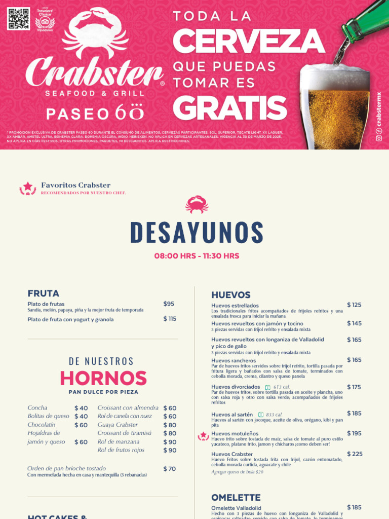 Crabster - Menu - 02 Ene - 2025 | PDF | Mariscos | ensalada