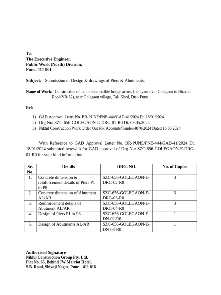 Submission Letter Nikhil To E.E. Div. | PDF