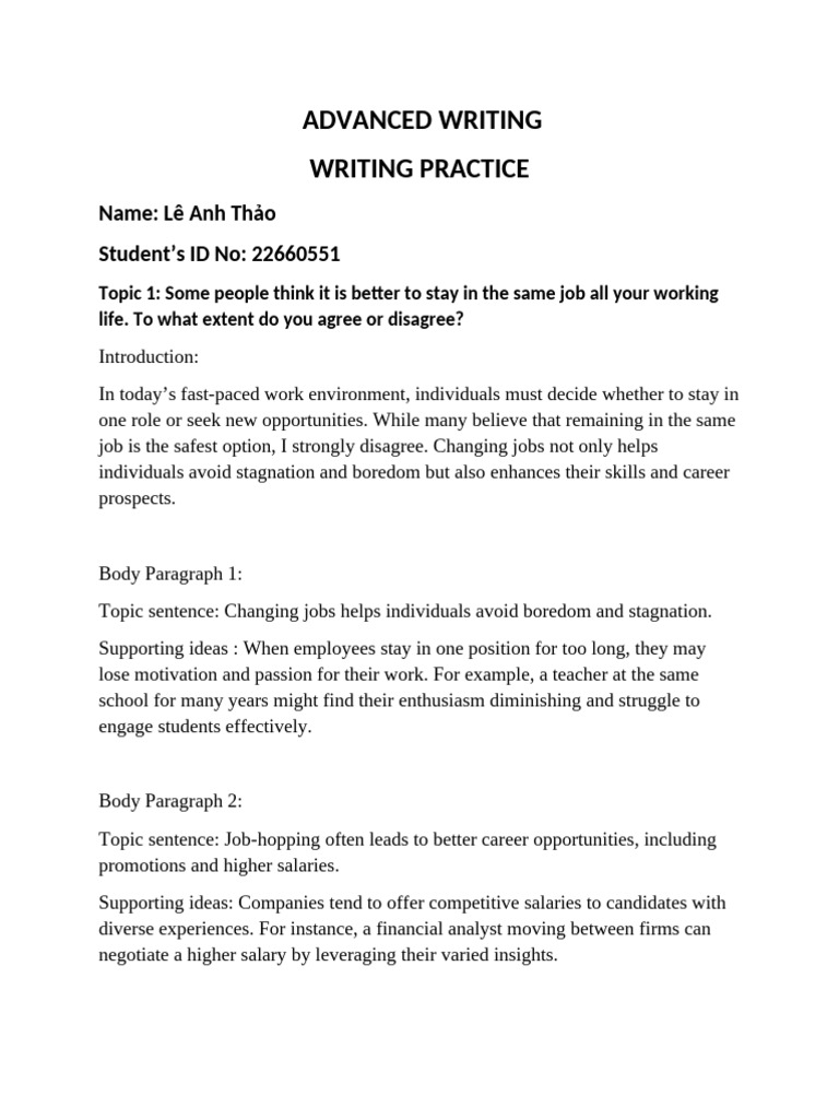Writing Practice Paper VNC | PDF