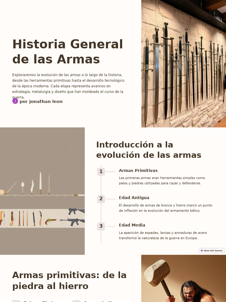 Evolución Histórica de las Armas | PDF | Armas de fuego | Lanza