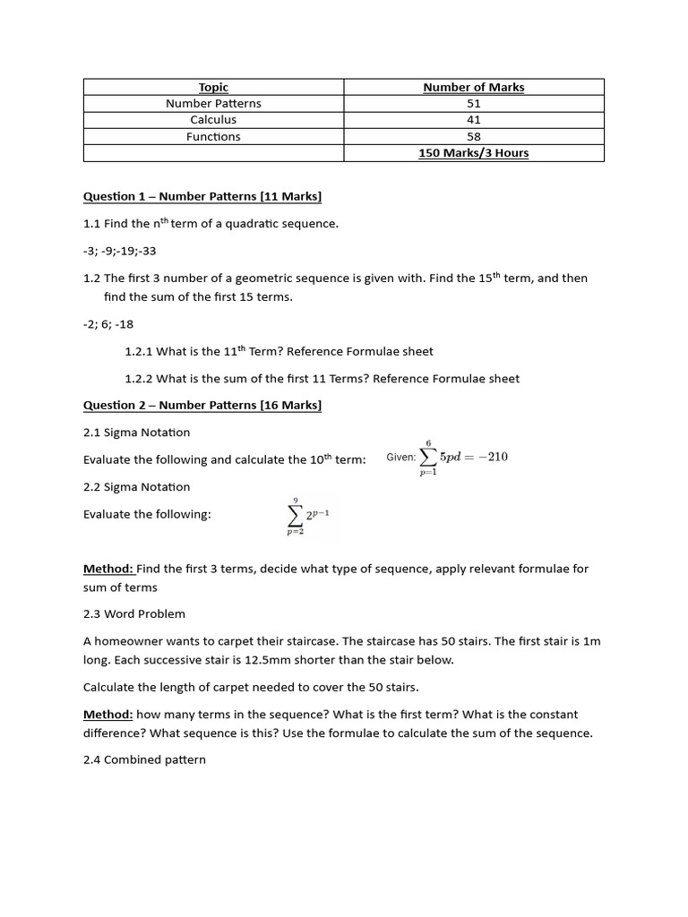 G12 Maths Paper 1 Practice Exam June 2024 | PDF | Summation | Limit (Mathematics)