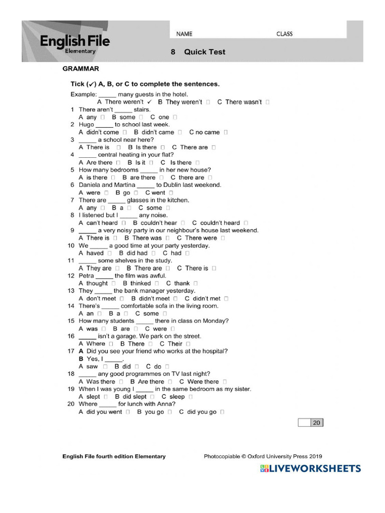 Worksheet 7033056 | PDF