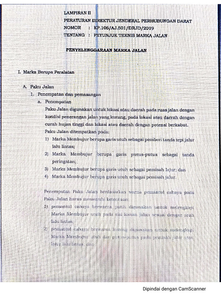 Petunjuk Teknis Marka Jalan | PDF