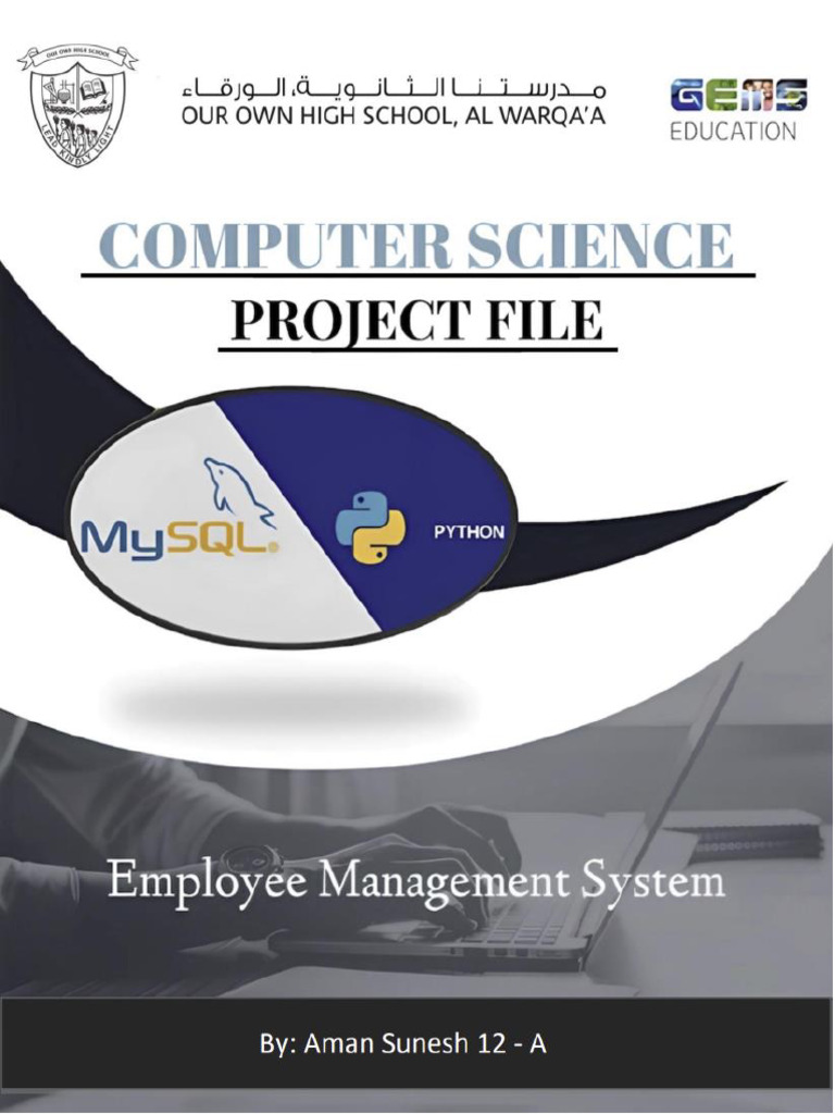 Employee Management System Project File - Aman Sunesh | PDF | Python (Programming Language) | My Sql