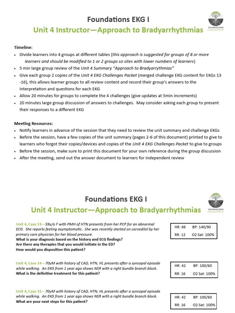 Unit IV Instructor Resources | PDF | Electrocardiography | Medical ...