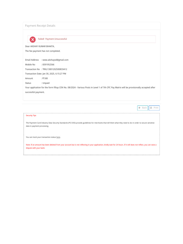 Rrbapply - Gov.in # Pscexamservice Payment Receipt Failed Ba1ce1bc 4923 ...