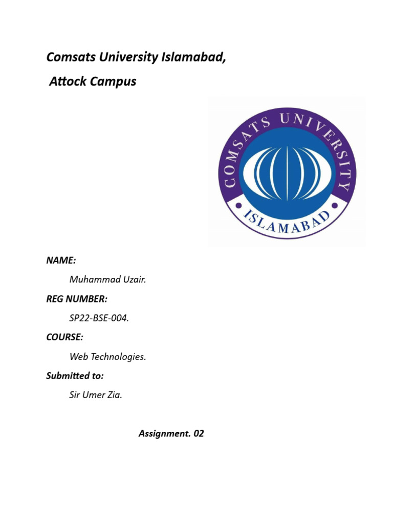 Web Tech Assignment: HTML & CSS | PDF