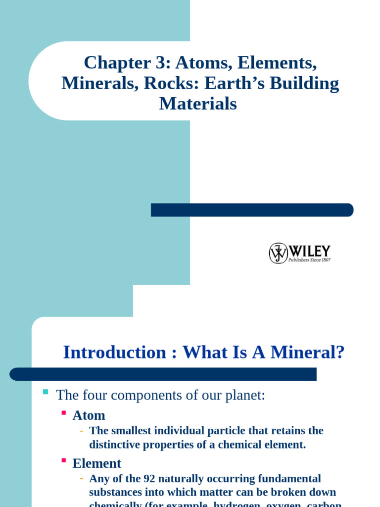 Earth's Building Blocks: Atoms to Minerals | PDF | Minerals | Chemical Bond