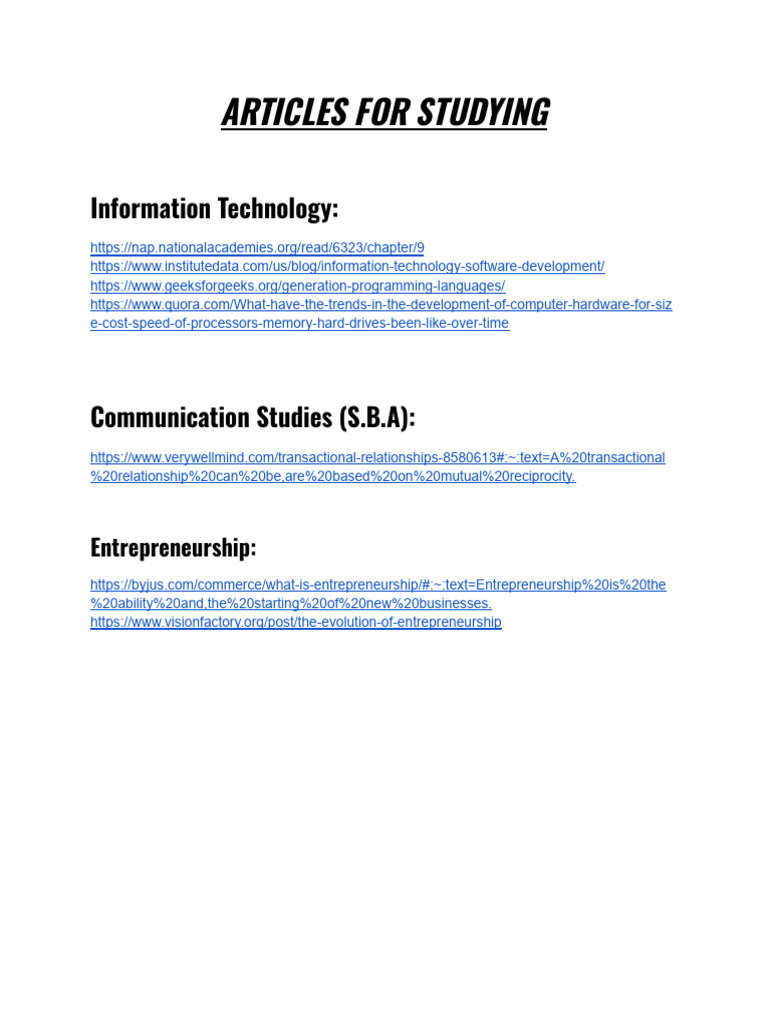 Articles For Studying | PDF