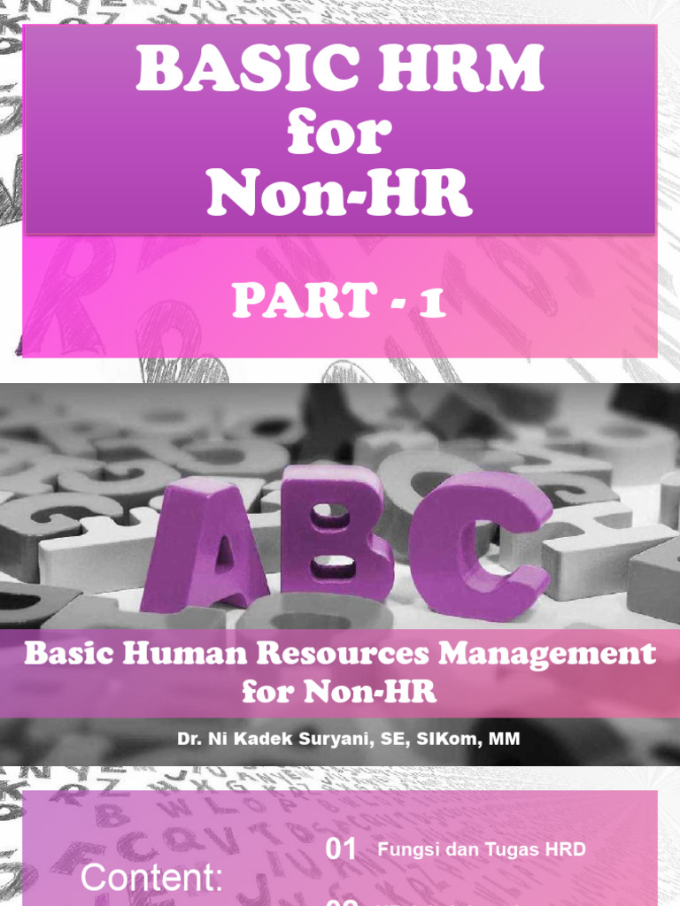 1 Basic HRM For Non HR - 1 | PDF
