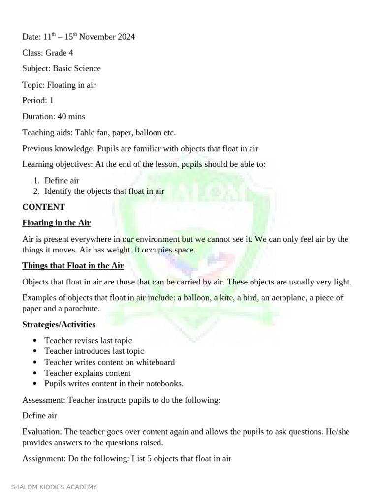 Grade 4 Lesson Plans Overview | PDF | Foods | Teachers