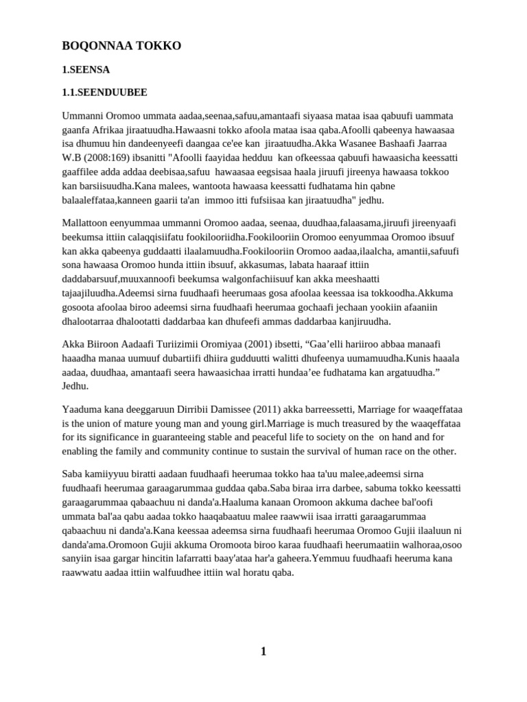 Qorannoo Urursa Daa'immanii - Qaama 2nd Edt | PDF