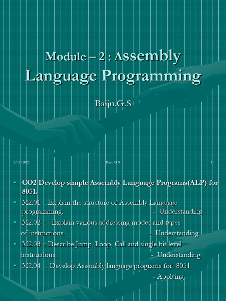 Assembly Language Programming for 8051 | PDF | Assembly Language | Computer Architecture