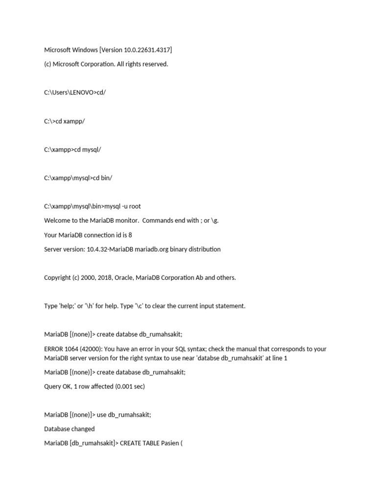 Basdat Rumah Sakit | PDF