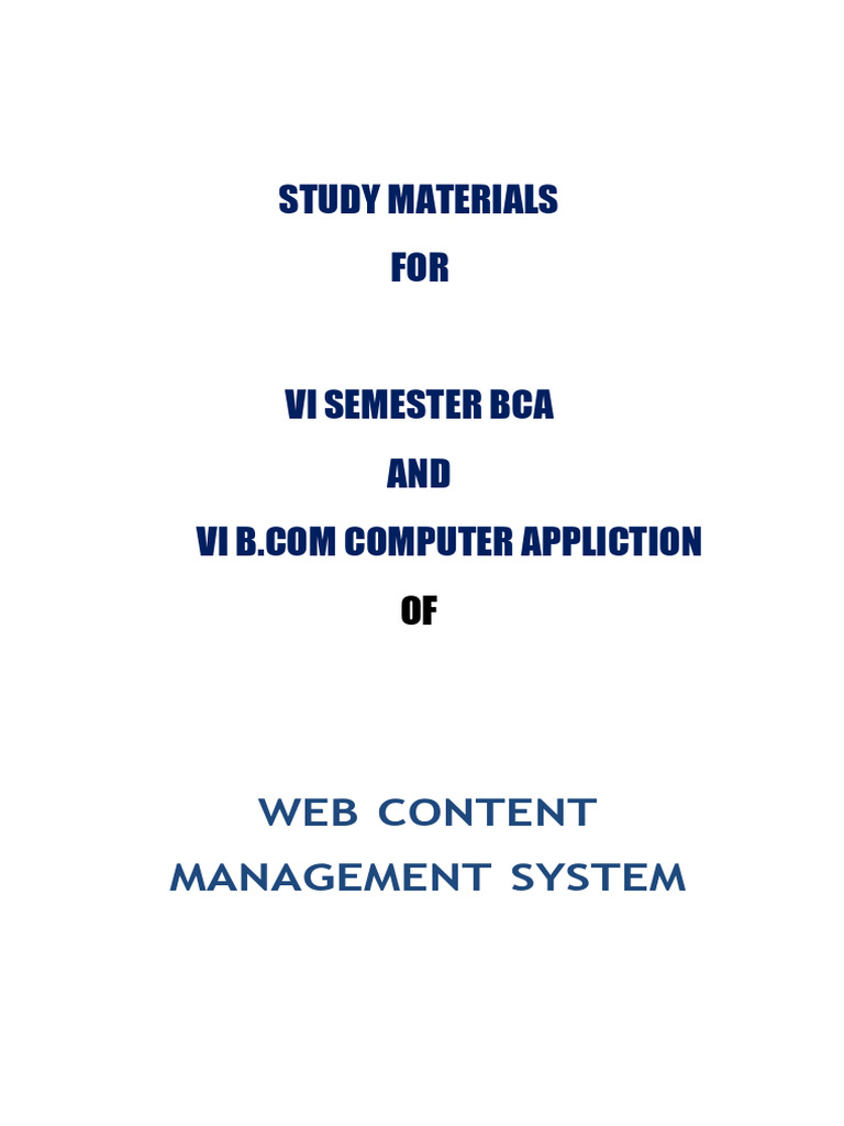 WCMS Study Materlas of Bca and Bcom-Ca | PDF | World Wide Web | Internet & Web