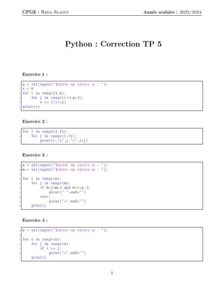 Correction TP 5 | PDF
