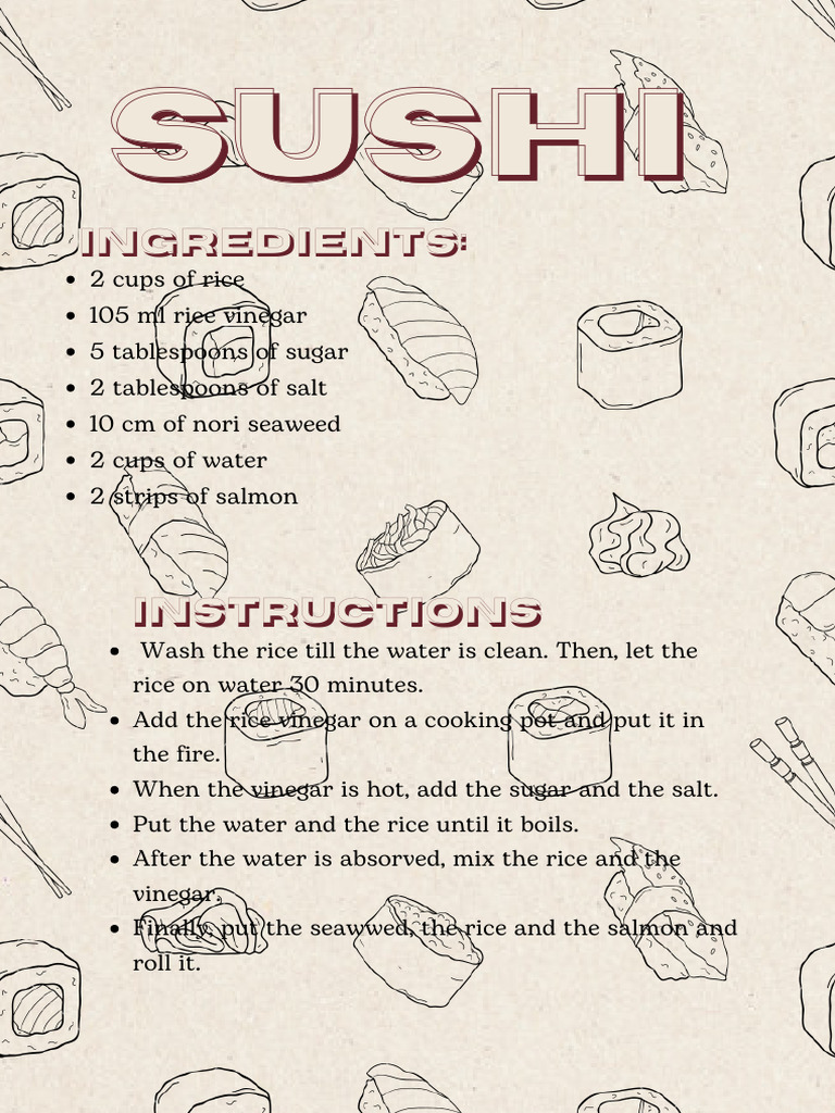 Receta Sushi English | PDF