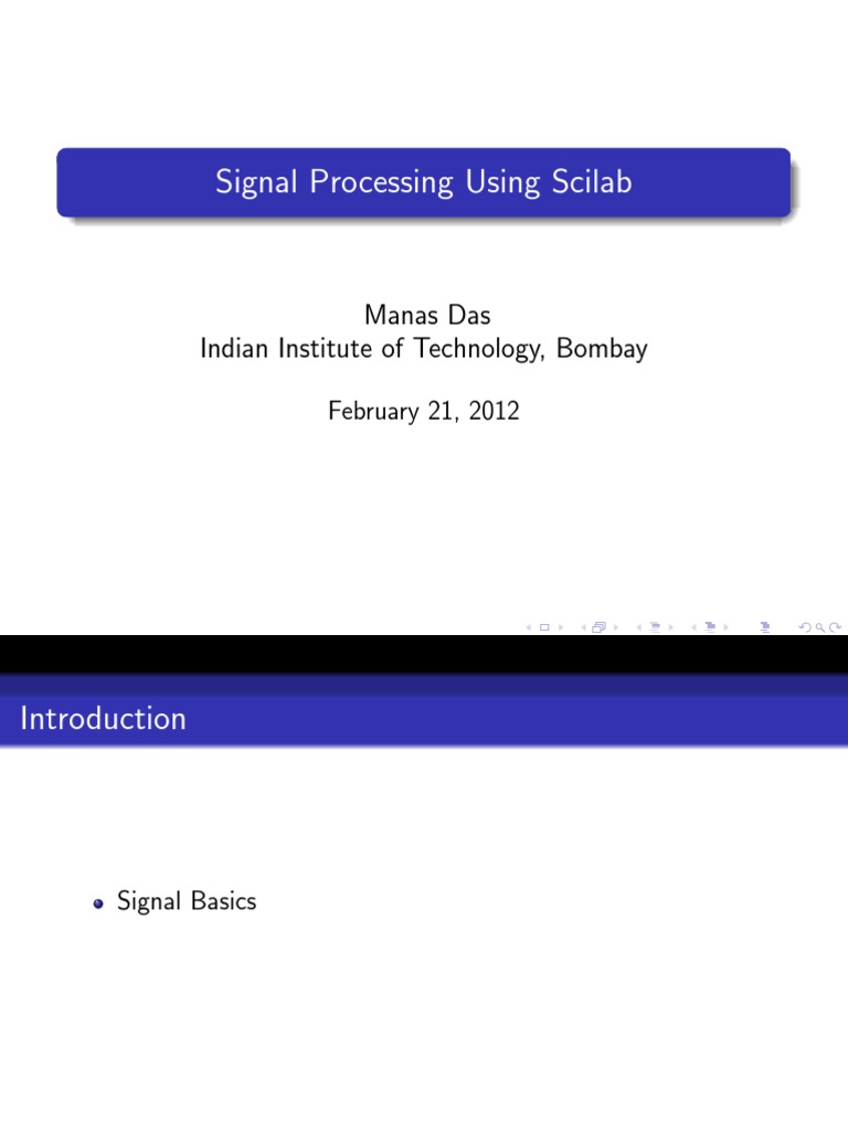 Signal Processing And Filter Design Using Scilab Pdf Discrete