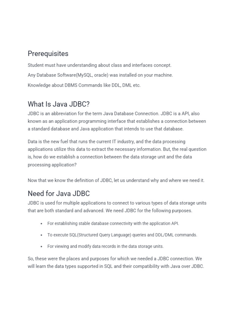jdbc | PDF | Databases | Parameter (Computer Programming) jdbc | PDF | Databases | Parameter (Computer Programming)