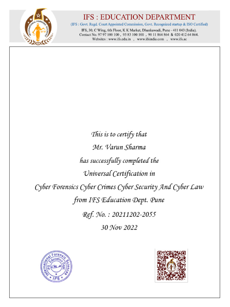 Cyber Forensics Certification - Varun Sharma | PDF