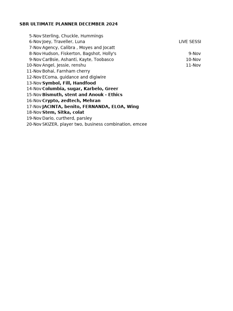 SBR Ultimate Planner | PDF