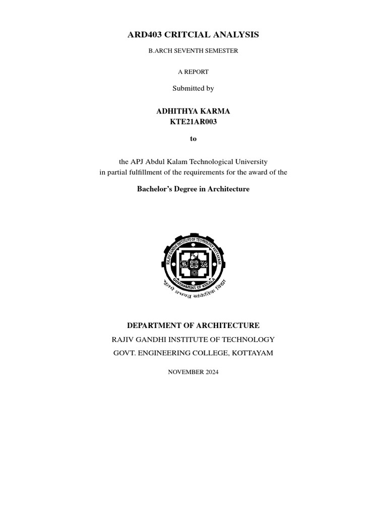 Arch Report | PDF | Roof | Rain