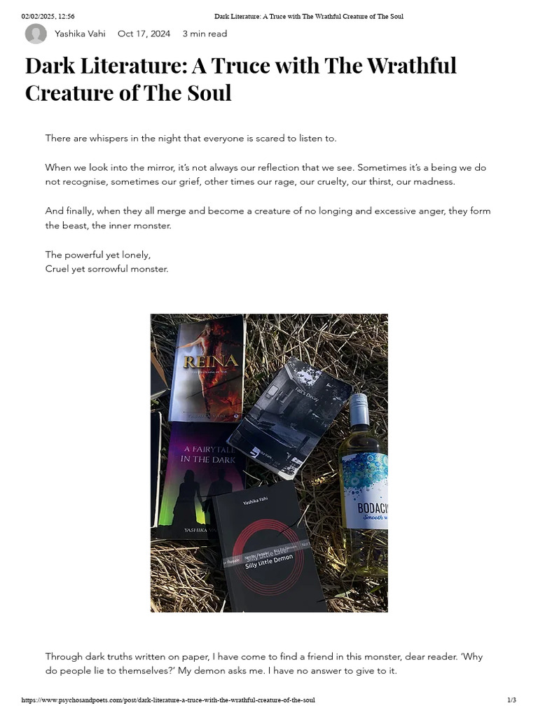 Dark Literature - A Truce With The Wrathful Creature of The Soul | PDF