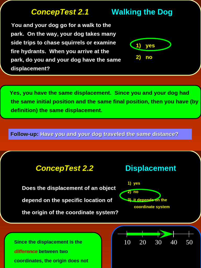 Concept Test Chapter 2 | PDF | Velocity | Acceleration