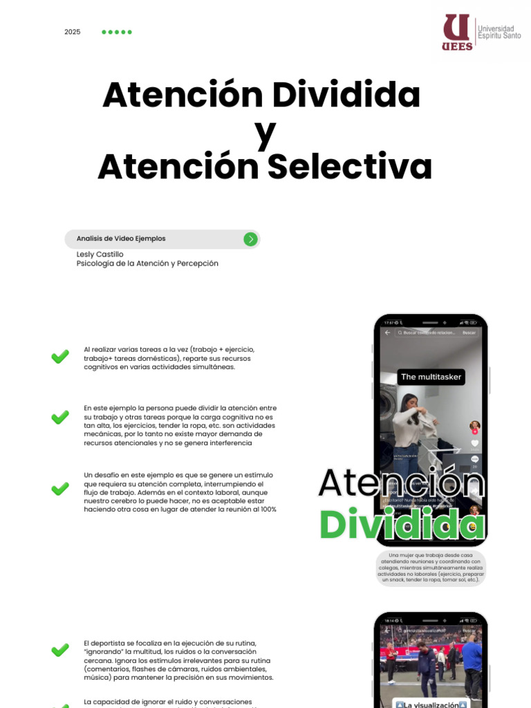 Atención Dividida y Selectiva: Análisis | PDF | Atención | Procesos ...