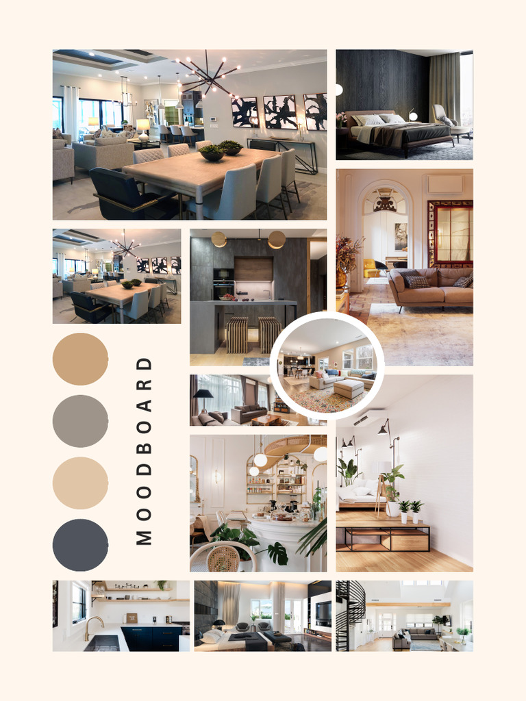 Cream Illustrative Moodboard Document | PDF