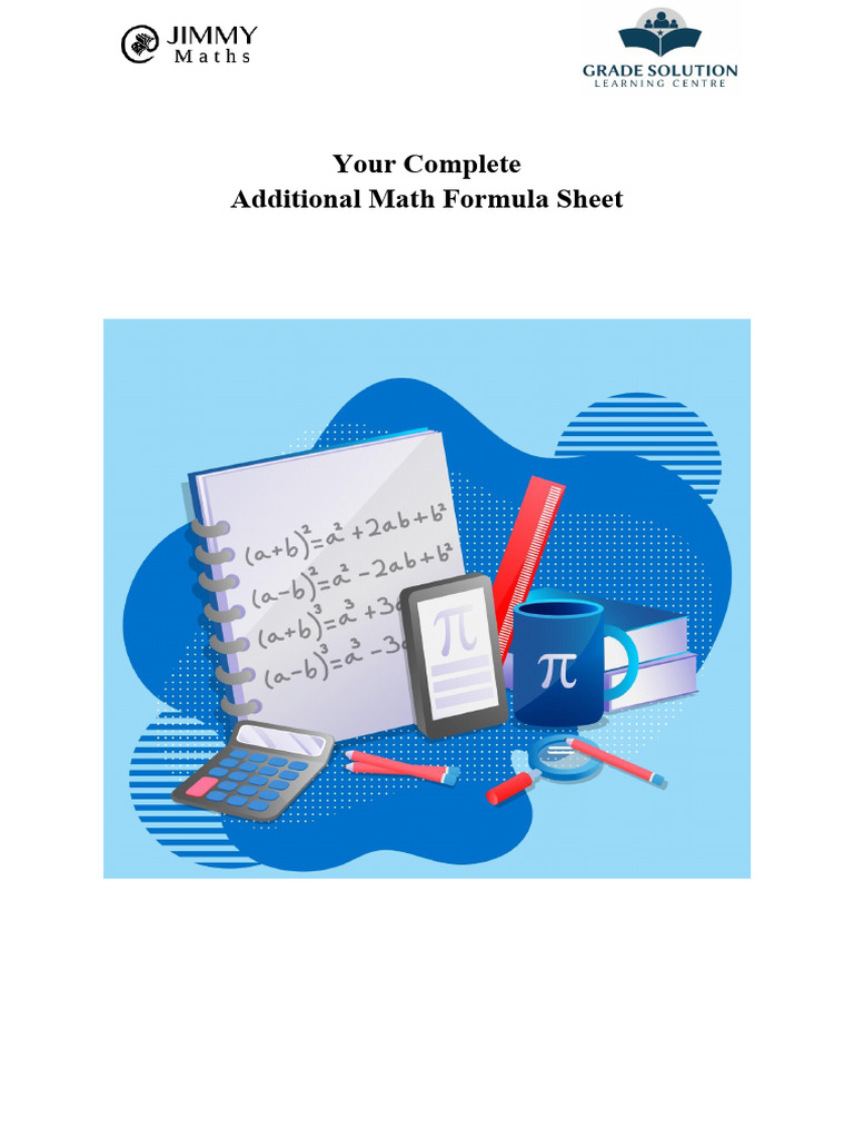 Comprehensive Math Formula Sheet | PDF | Trigonometric Functions | Circle