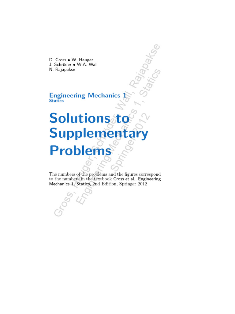 Engineering Mechanics 1 Solutions To Sup | PDF | Sphere | Force