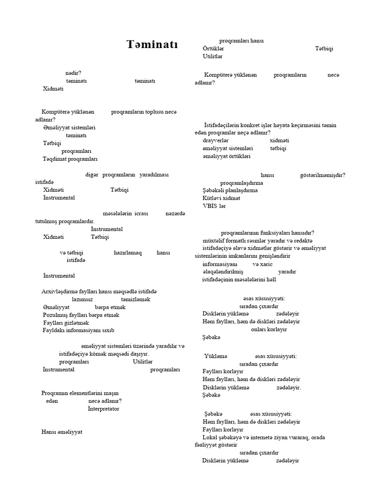 Proqram Təminatı | PDF