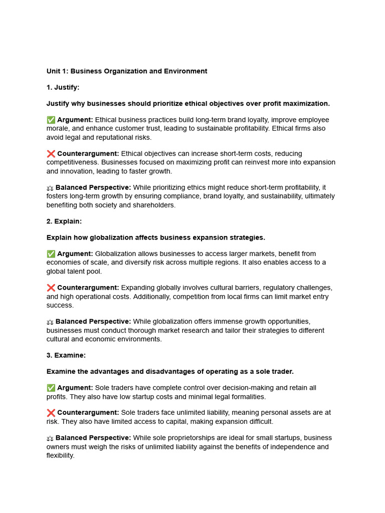 Command Terms Unit Wise Questions | PDF | Lean Manufacturing ...