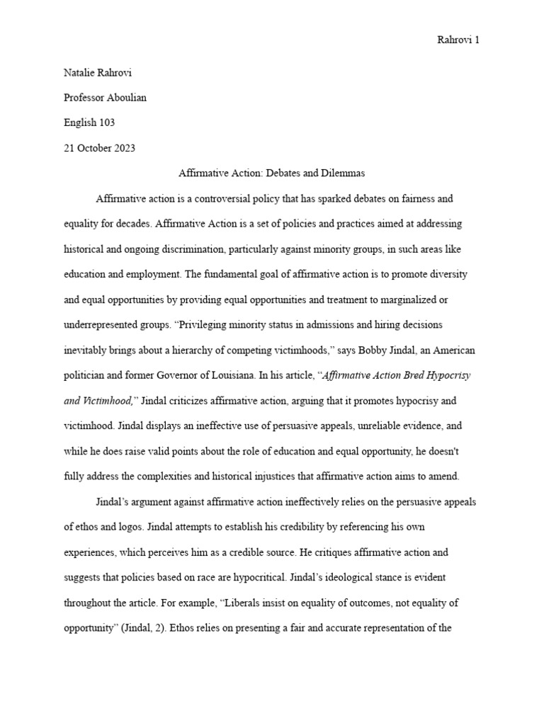 Affirmative Action: Debates and Dilemmas | PDF | Affirmative Action ...