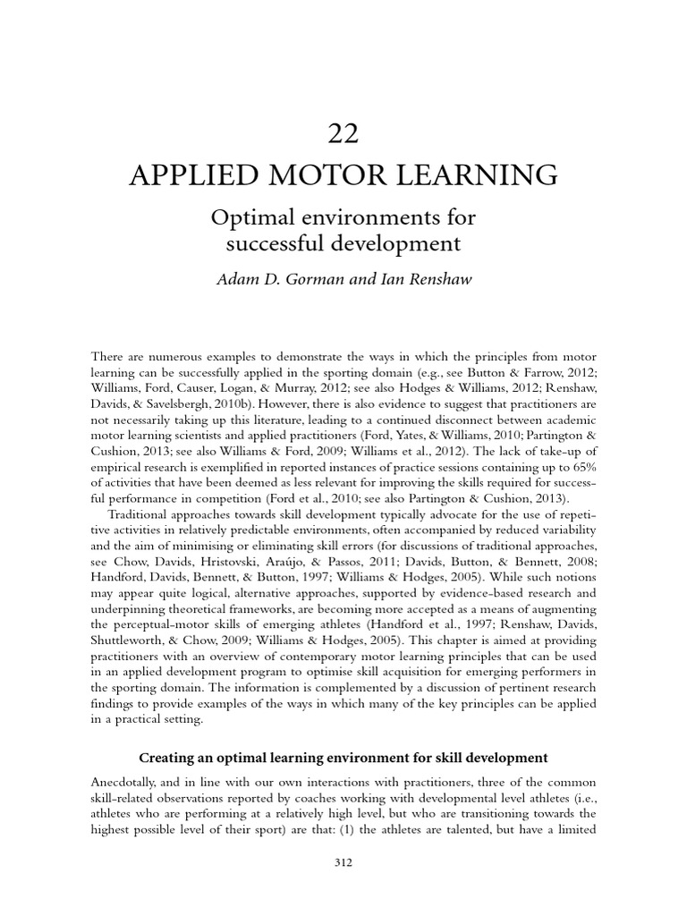 Applied Motor Learning | PDF | Learning | Decision Making
