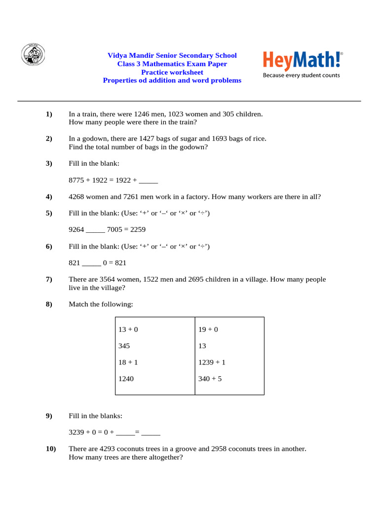 Maths-CBSE-Class-3-Practice_worksheet (1) | PDF
