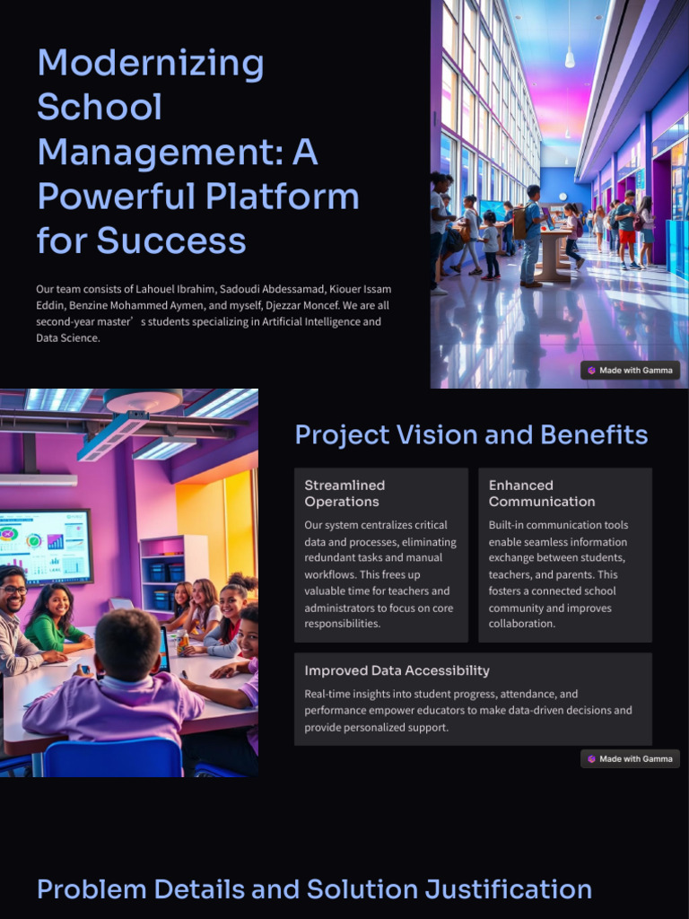 Modern School Management Platform | PDF | Communication | Scalability