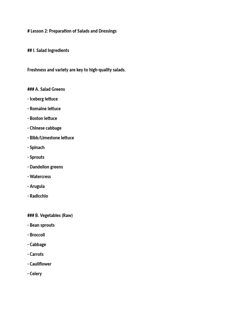 TLE SCRIPT | PDF | Salad | Vinaigrette