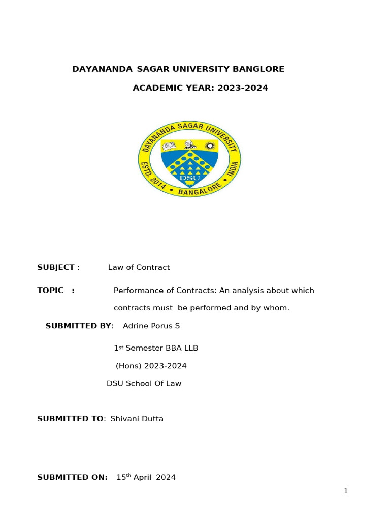 Contarct For Rectification | PDF | Breach Of Contract | Damages